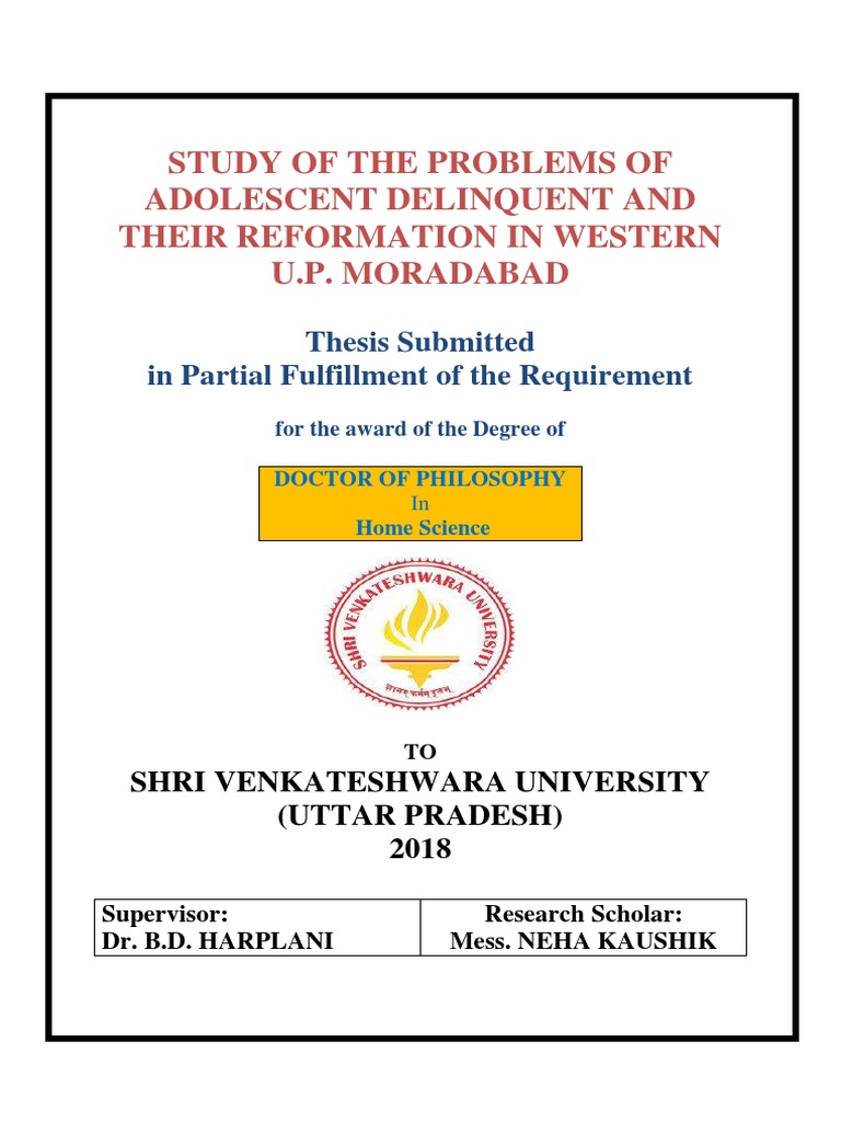 First Page | PDF | Doctor Of Philosophy | Thesis