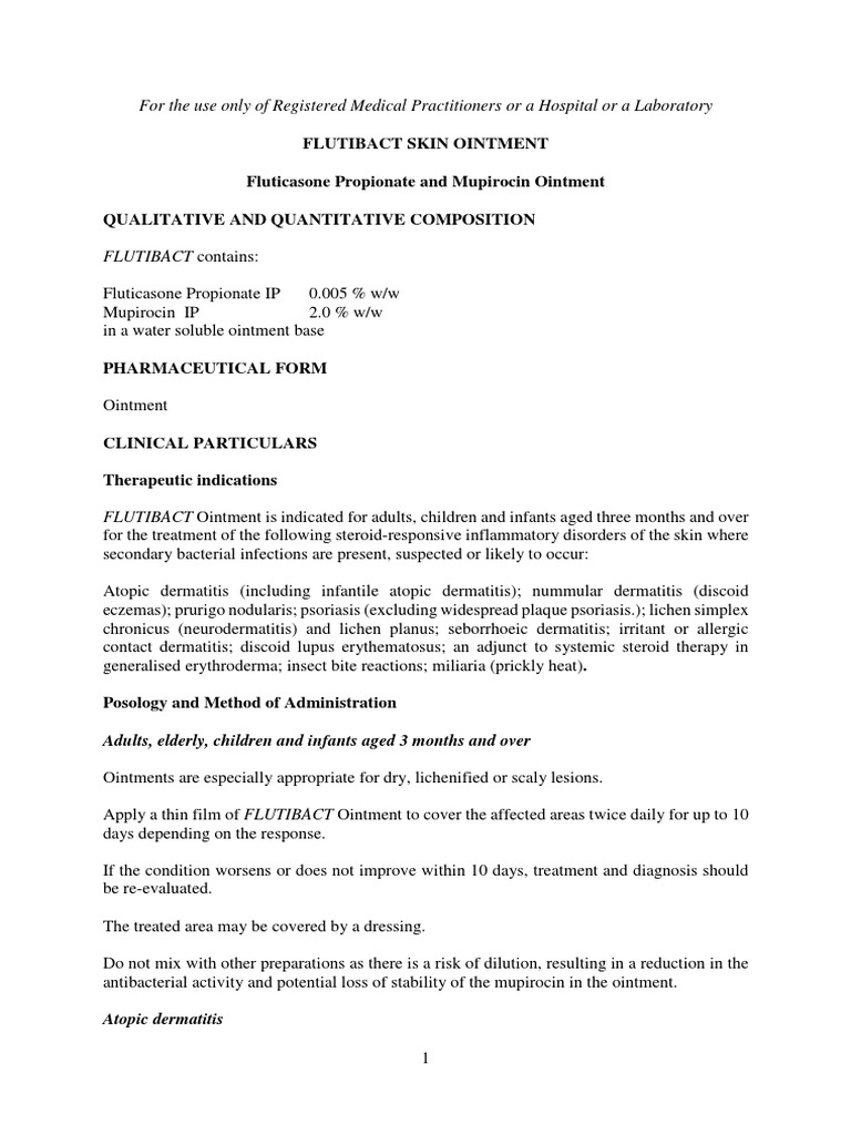 Flutibact Skin Ointment | PDF | Dermatitis | Topical Medication