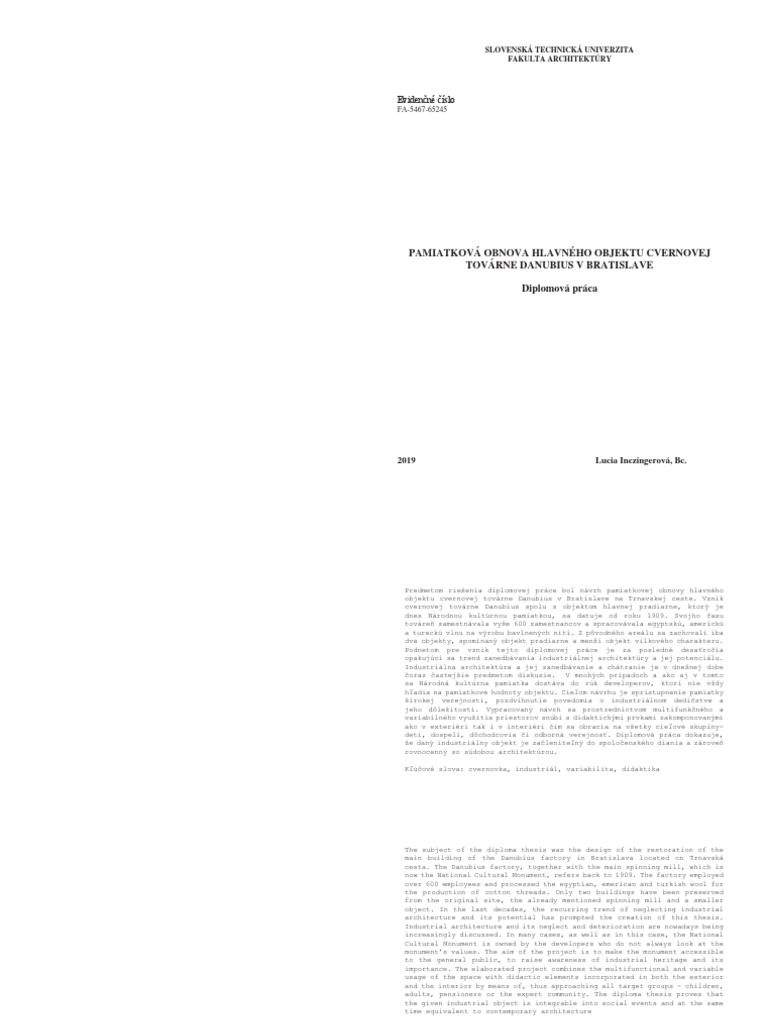 Inczingerova Diplomova Praca Danubius4 | PDF