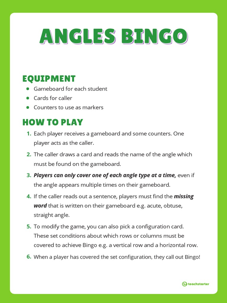 Angles Bingo Angles Bingo | PDF | Angle | Teaching Mathematics