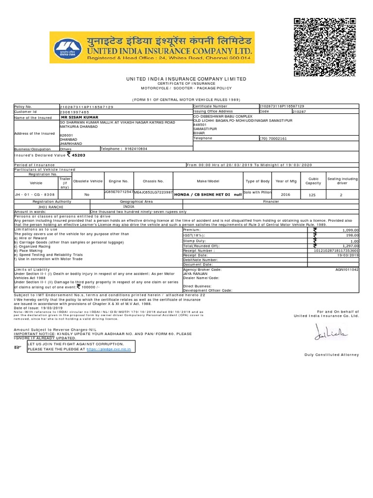 2102873118P116587129 - bIKE iNSURANCE 2019 | PDF | Vehicle Insurance ...