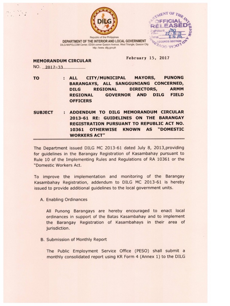 Memorandum Circular | PDF