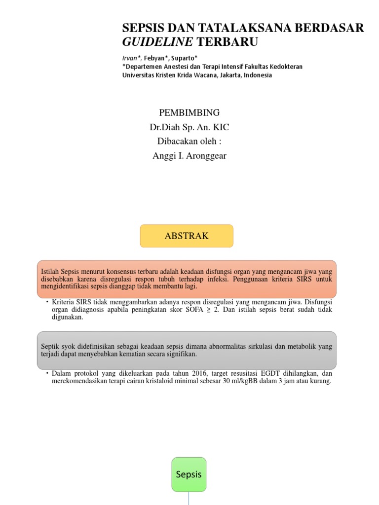 Sepsis Dan Tatalaksana Berdasar Guideline Terbaru | PDF