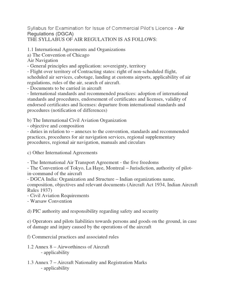 Dgca CPL Syllabus | PDF | Air Traffic Control | Trough (Meteorology)