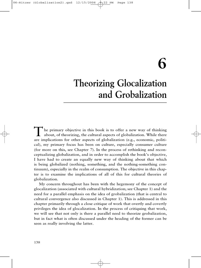 Chapter 6 Theorizing Glocalization and Grobalization PDF | PDF ...