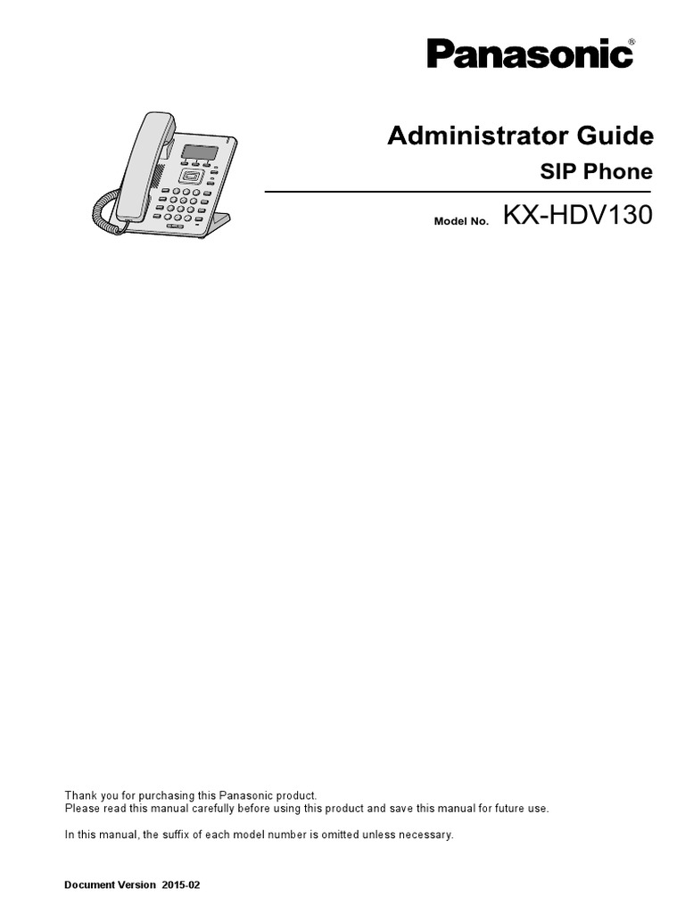 Panasonic KX Hdv130 Administrator Guide | PDF | Session Initiation Protocol | Ip Address