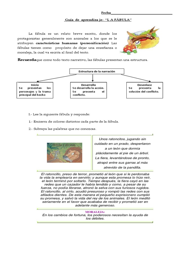 Guia La Fabula | PDF | Fábula | Narrativa