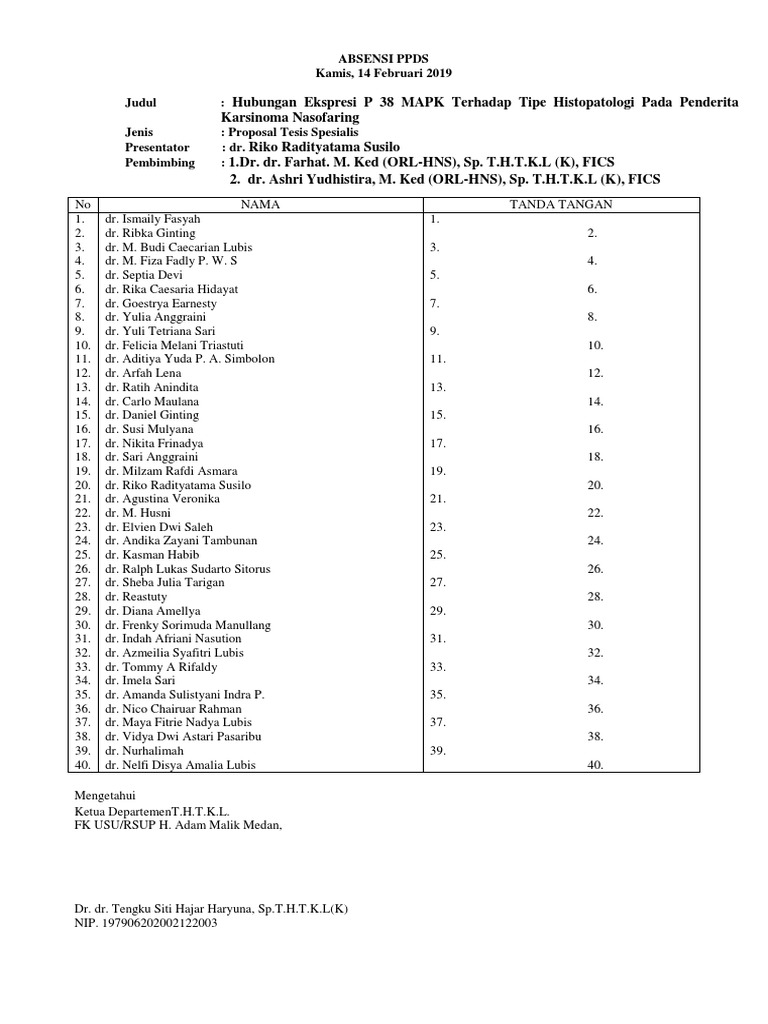 Absensi Jurnal DR Riko | PDF