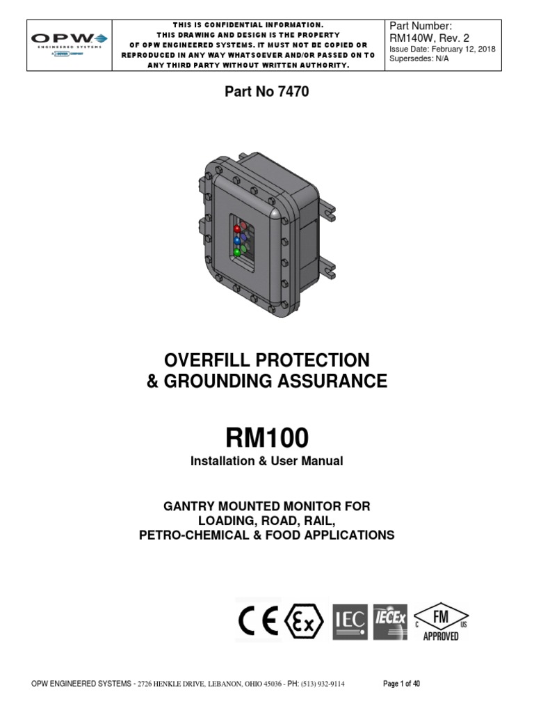 Manual RM140W Overfill Protection Rack Monitor PDF | PDF | Electrical ...
