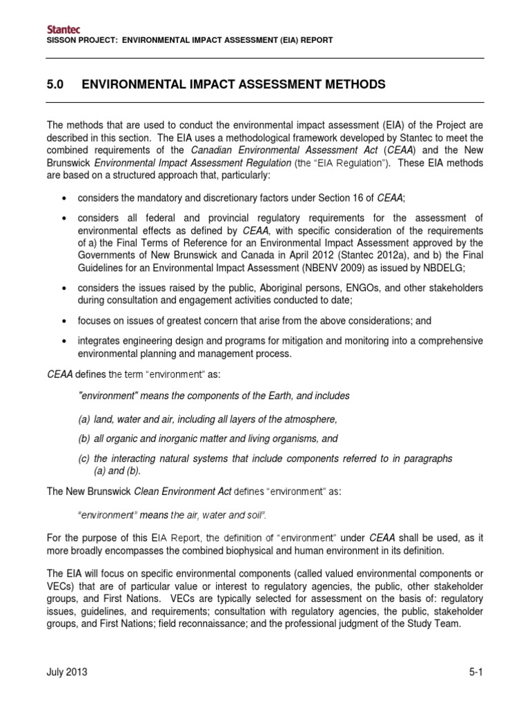 Enviro Assessemnt Eia July2013 Section 5-0 Eia Methods | PDF ...