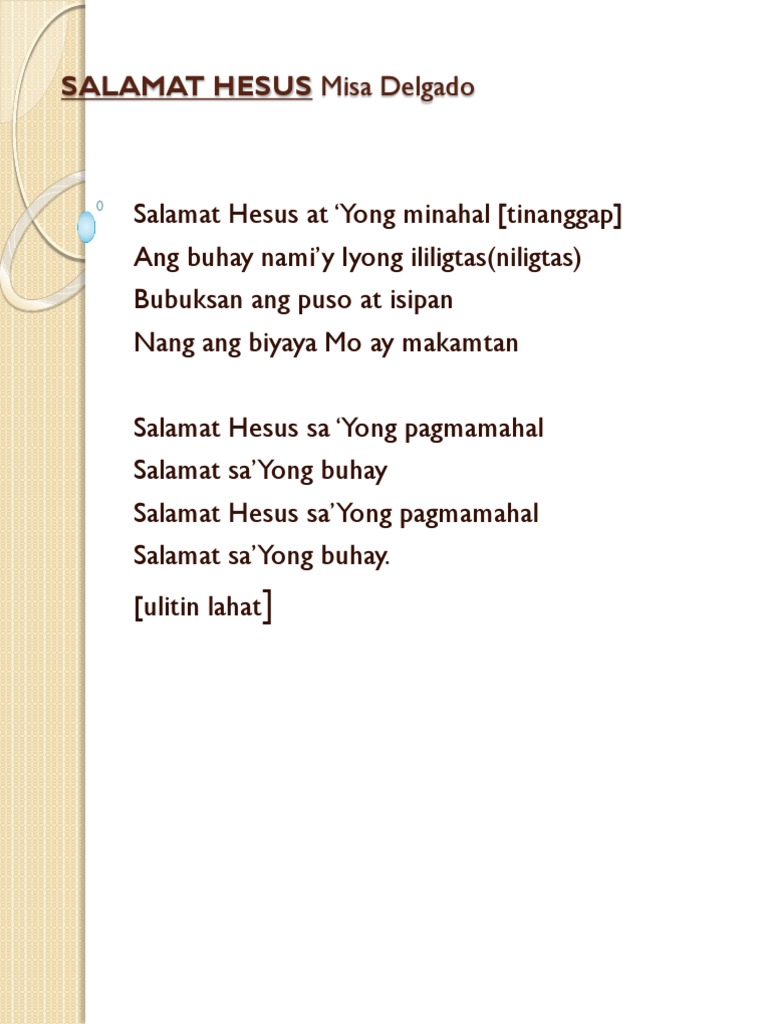 Lenten Tagalog - Powerpoint | PDF