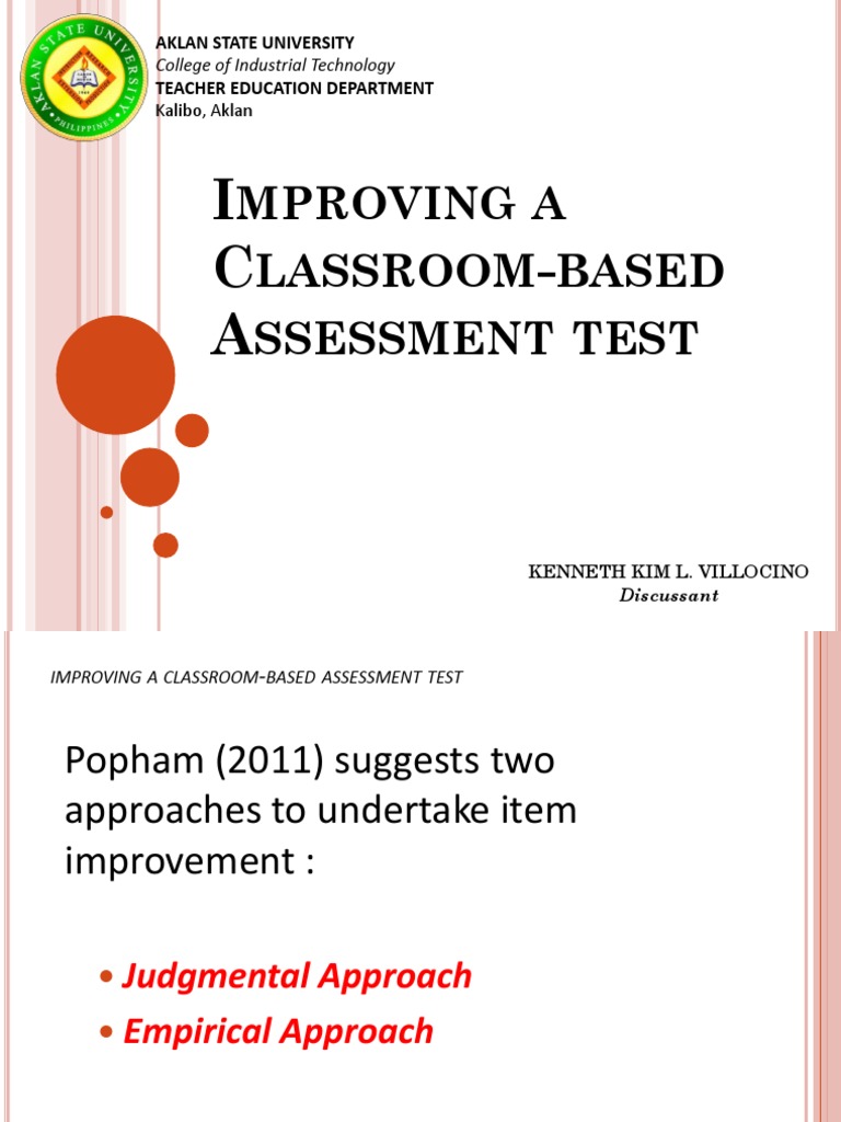 Improving A Classroom-Based Assessment Test | PDF | P Value ...
