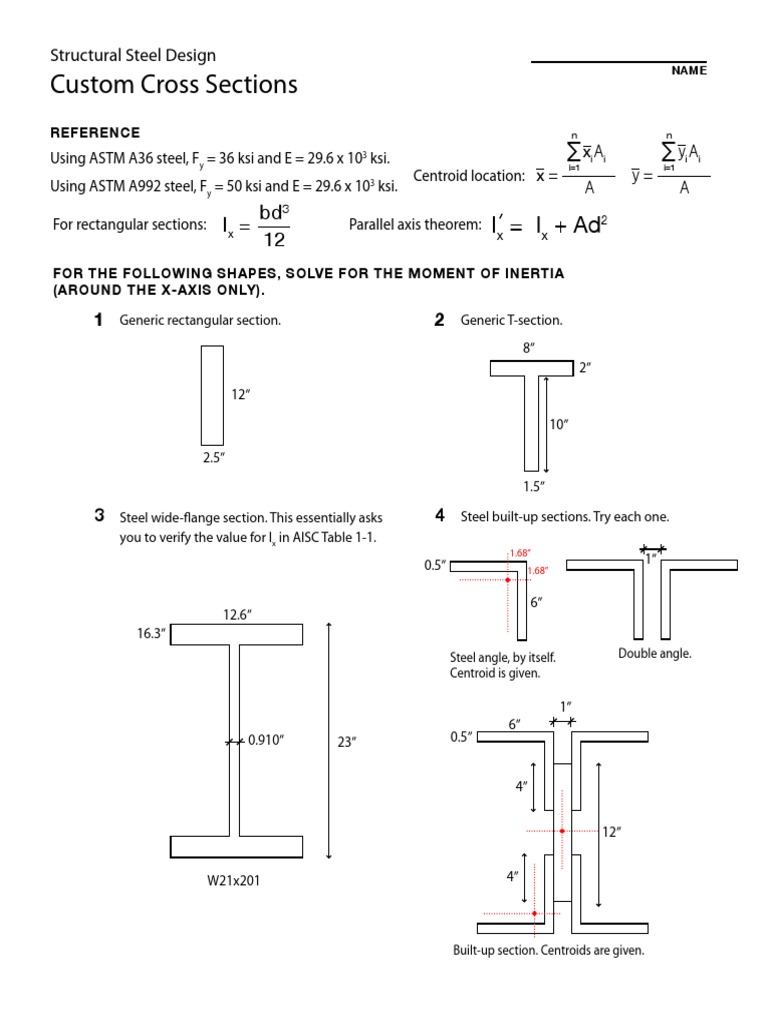 Custom Cross Sections: Structural Steel Design | PDF | Physics ...