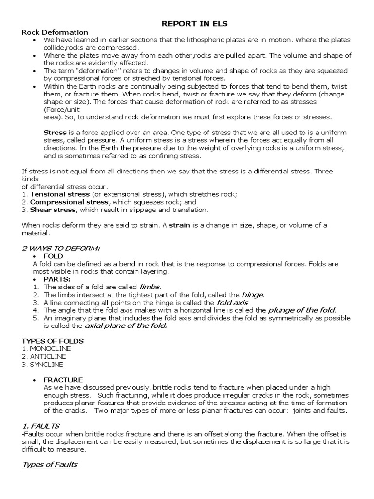 Report in Els | PDF | Fault (Geology) | Stress (Mechanics)