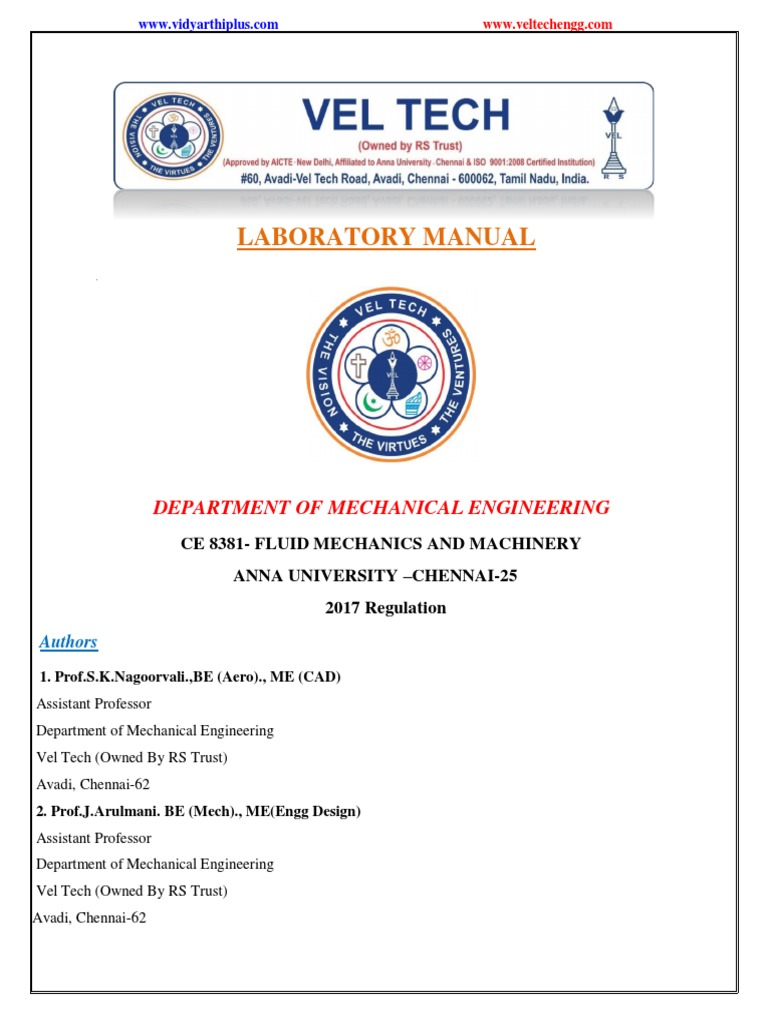 FLUID MECHANICS Lab Manual PDF | PDF | Turbine | Pump