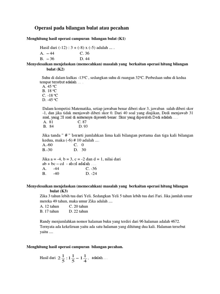 Contoh Soal K1, K2, K3 Baru | PDF