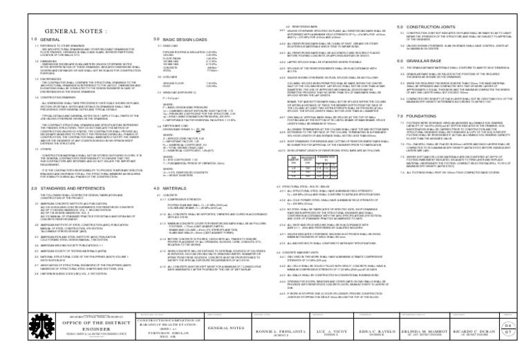 General Notes:: Construction Joints 5.0 | Download Free PDF | Concrete ...