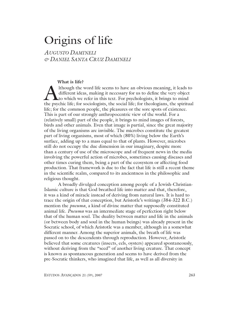 Origins of Life: A D D S C D | PDF | Abiogenesis | Archaea