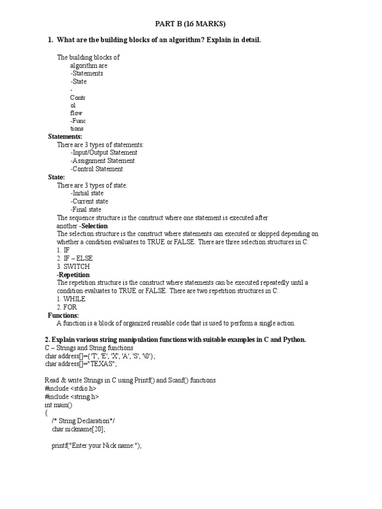 16 Mark QP | Download Free PDF | Subroutine | Parameter (Computer Programming)