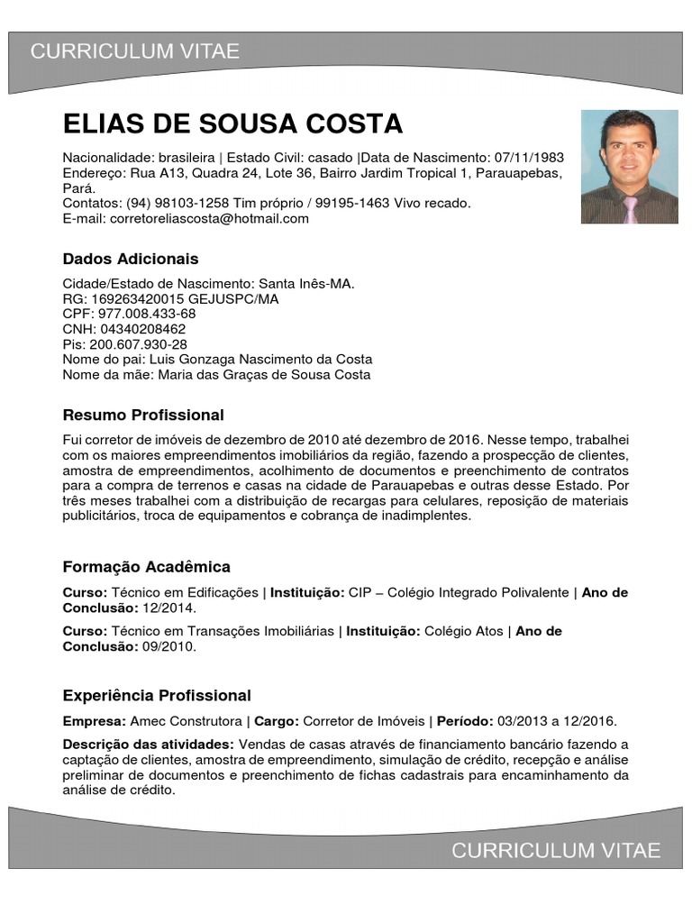 CV ELIAS | PDF | Direito
