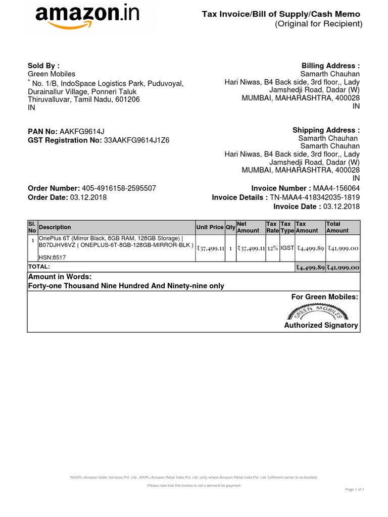 107 181 1548850925963 Invoice | PDF | Invoice | Payments