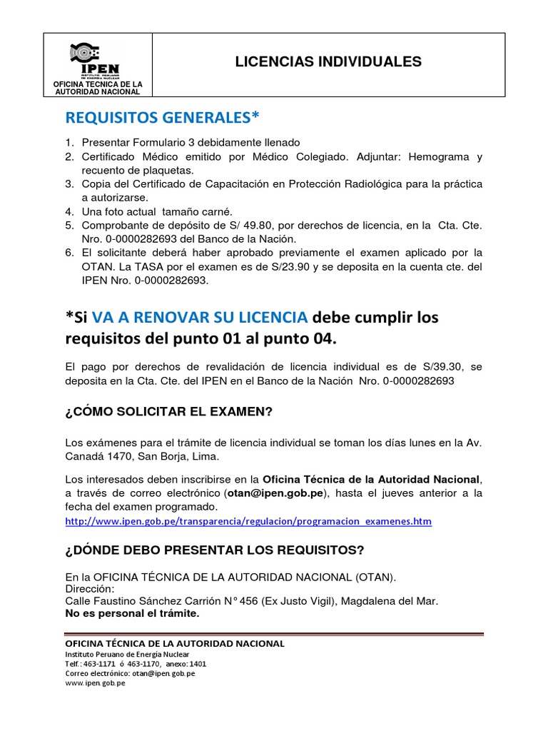 Requisitos Lic Individual-General | PDF