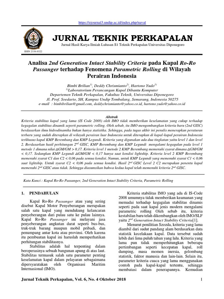 2nd Generation Intact Stability | PDF