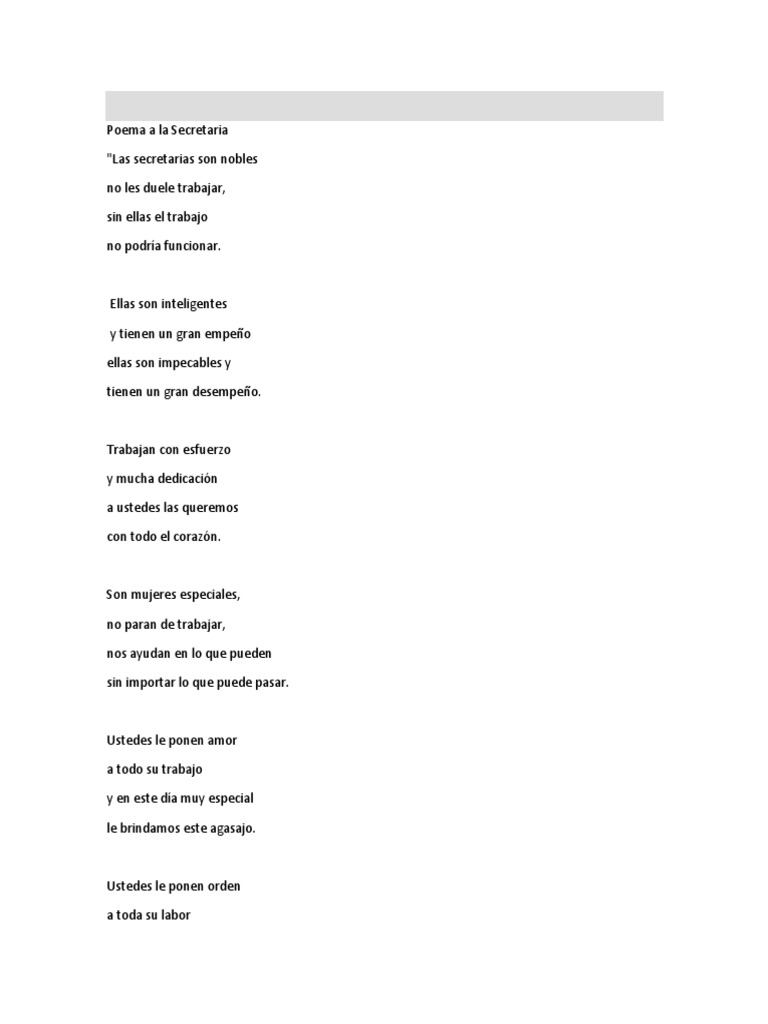 Poema A Las Secretarias | PDF
