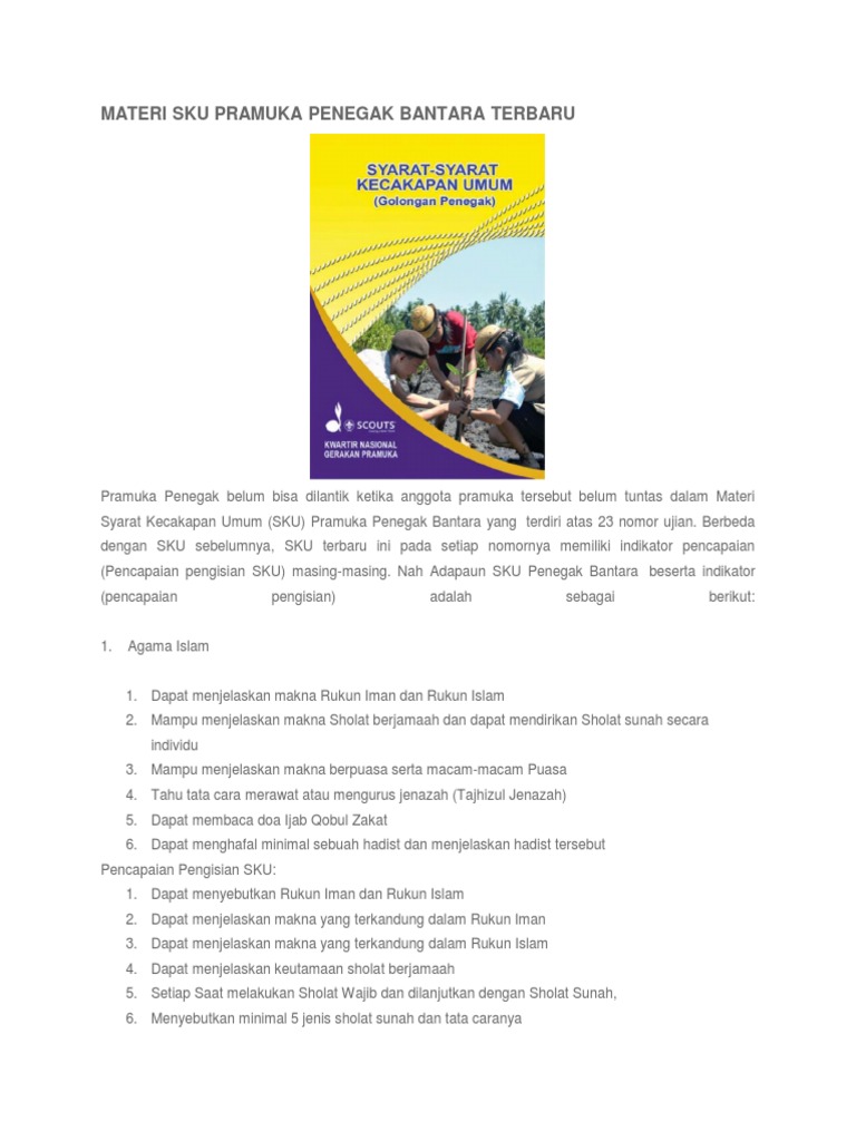 Materi Sku Pramuka Penegak Bantara Terbaru | PDF