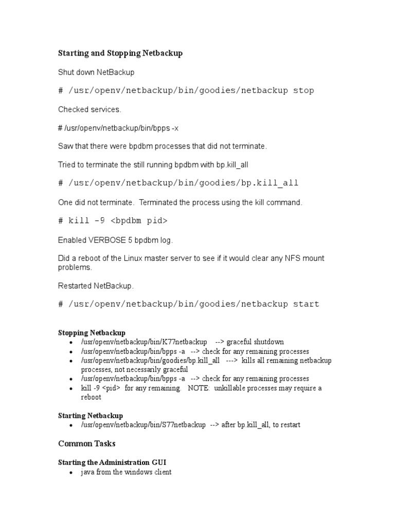Netbackup Commands Pdf Backup Computer Data