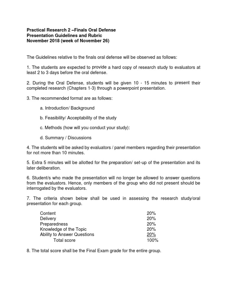 Oral Defense Presentation Guidelines | PDF | Technology & Engineering