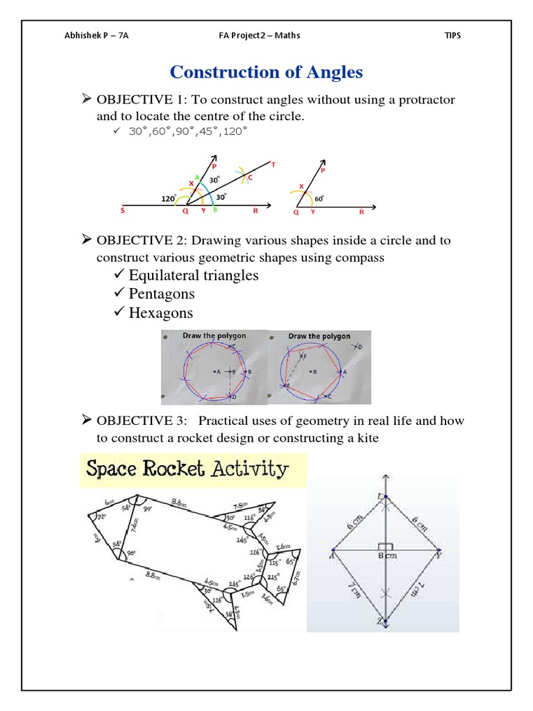 Construction of Angles: Equilateral Triangles Pentagons Hexagons | PDF ...