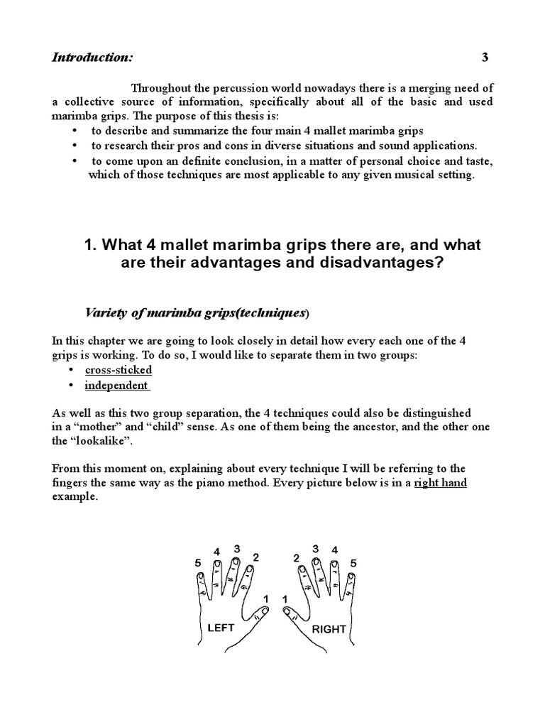 Marimba Grips Analysis | PDF | Hand | Musical Instruments