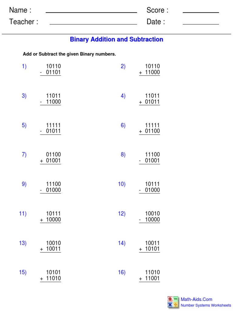 Binary System Exercises - Addition | Download Free PDF | Mathematical ... Binary System Exercises - Addition | Download Free PDF | Mathematical ...