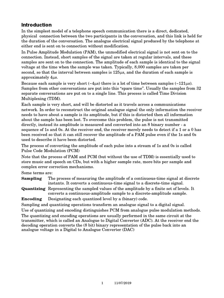 PCM Sampling | PDF | Sampling (Signal Processing) | Analog To Digital ...