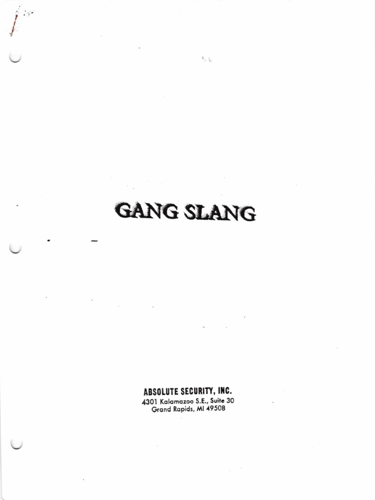 Gang slang | Violence