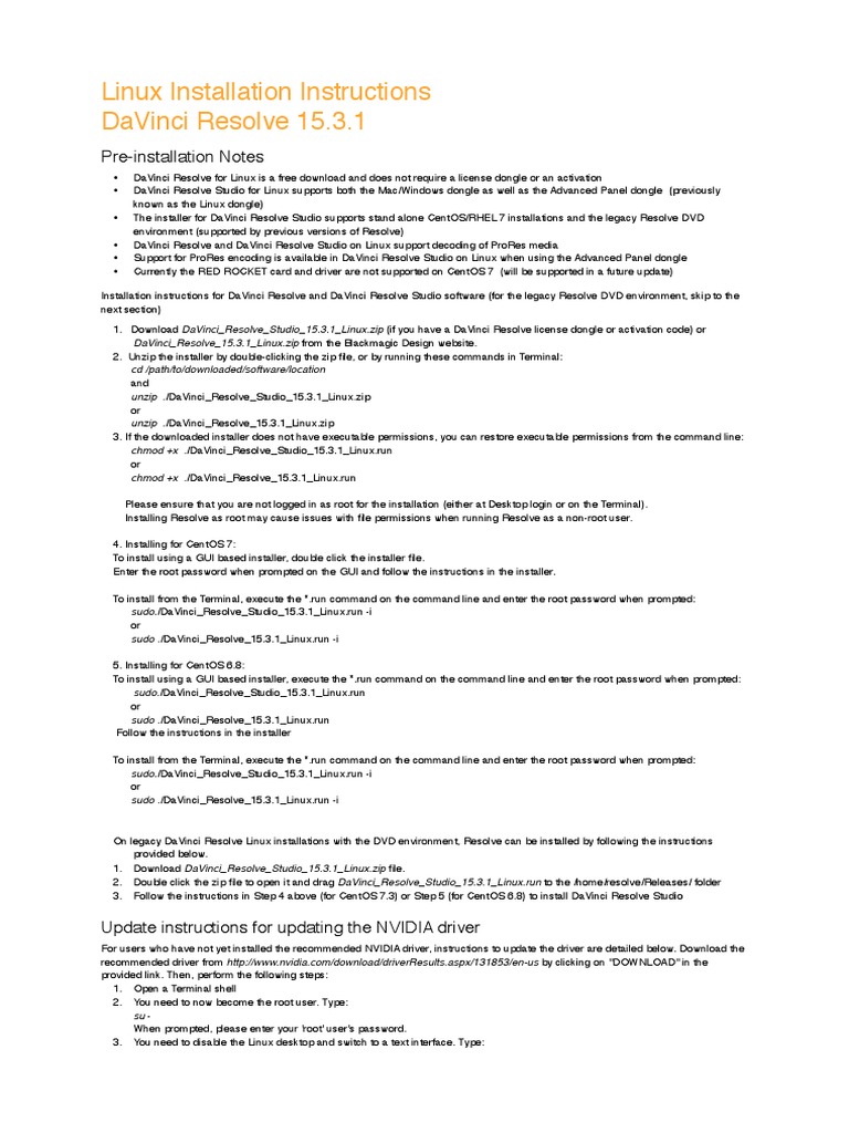 Linux Installation Instructions | PDF | Installation (Computer Programs ...