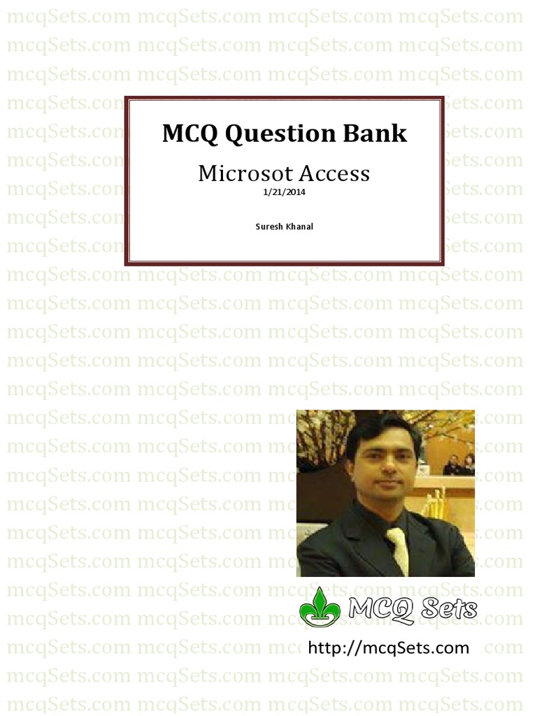 MCQs Guide | PDF | Microsoft Access | Databases