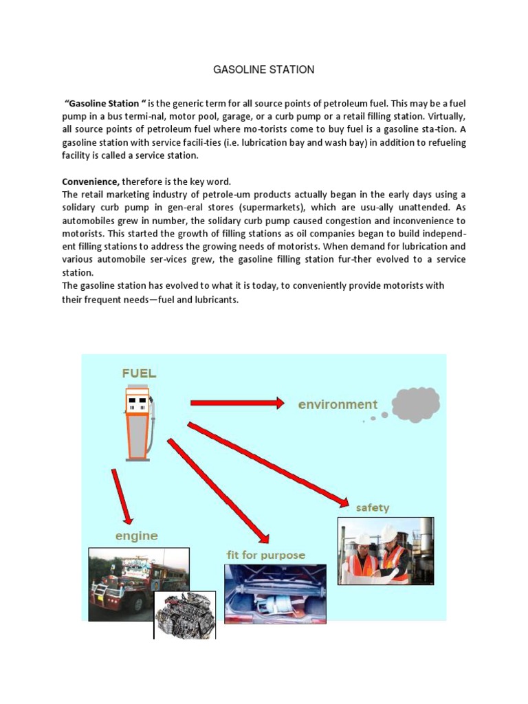 "Gasoline Station " Is The Generic Term For All Source Points of ...