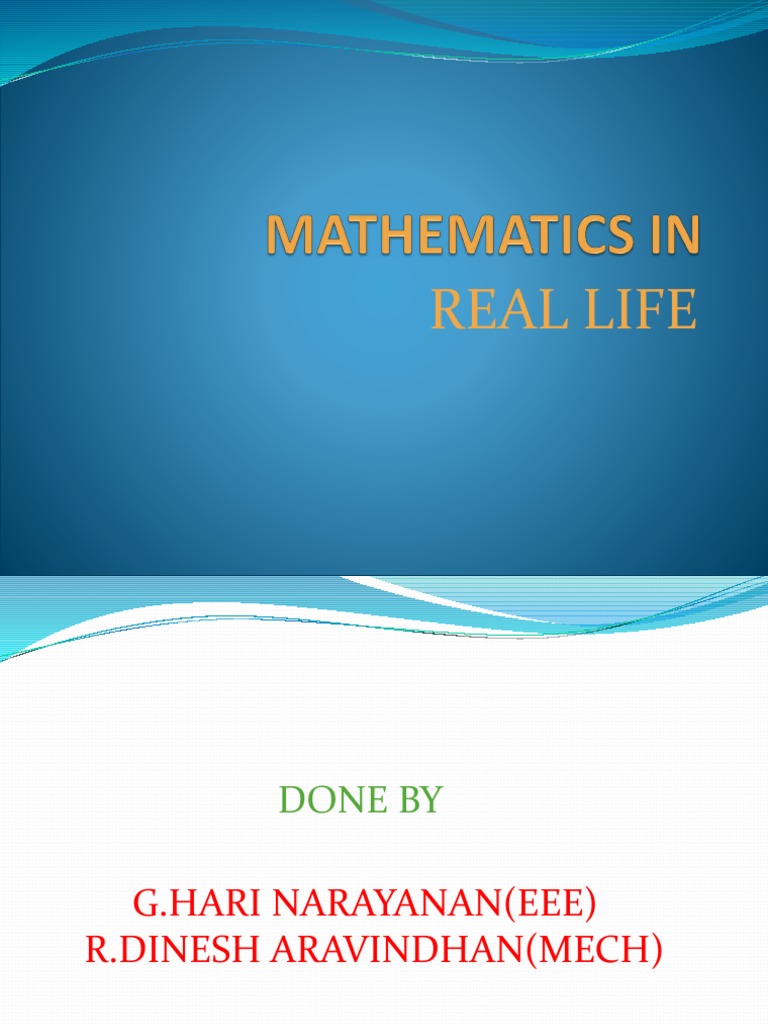 Mathematics in Real Life Applications | PDF | Derivative | Differential ...