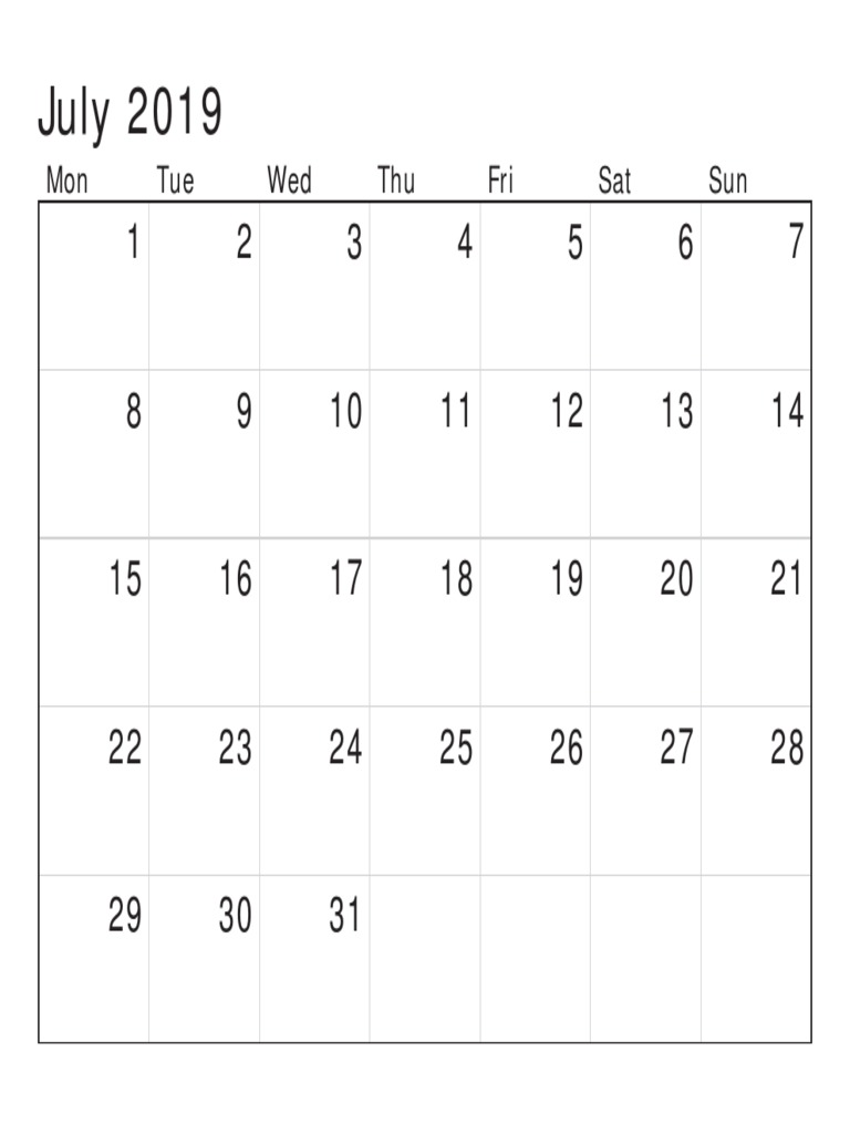 Monthly Calendar 2019-2020 | PDF