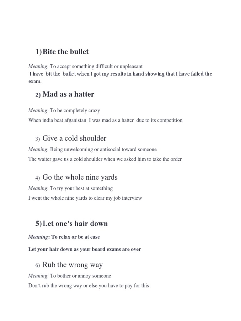 1) Bite The Bullet: Give A Cold Shoulder | PDF