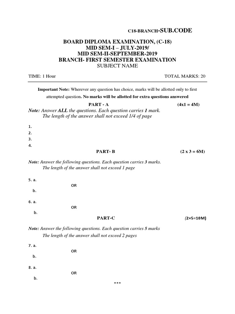 All Semesters QPs Patterns | PDF