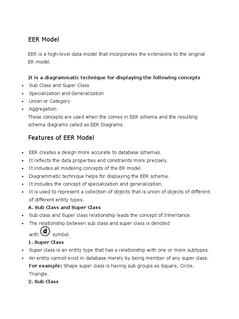 Eer And Er Model Pdf Inheritance Object Oriented Programming