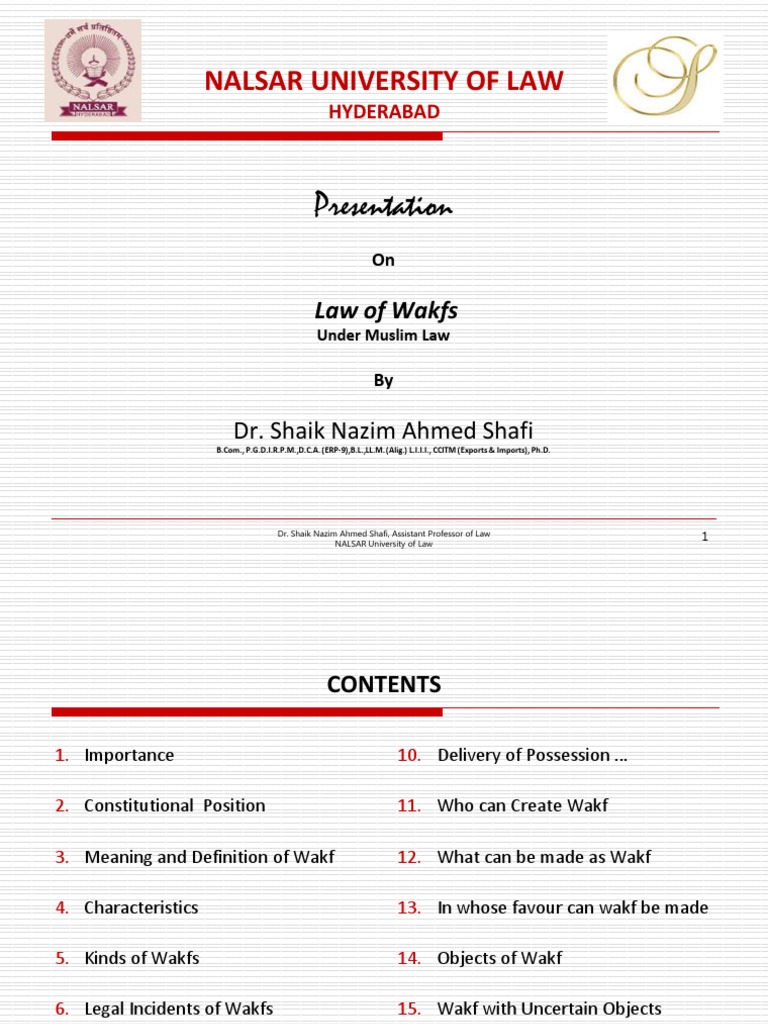 WAKFS | PDF | Property | Justice