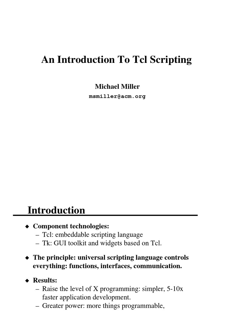 Tcl Scripting Language Computer Programming 