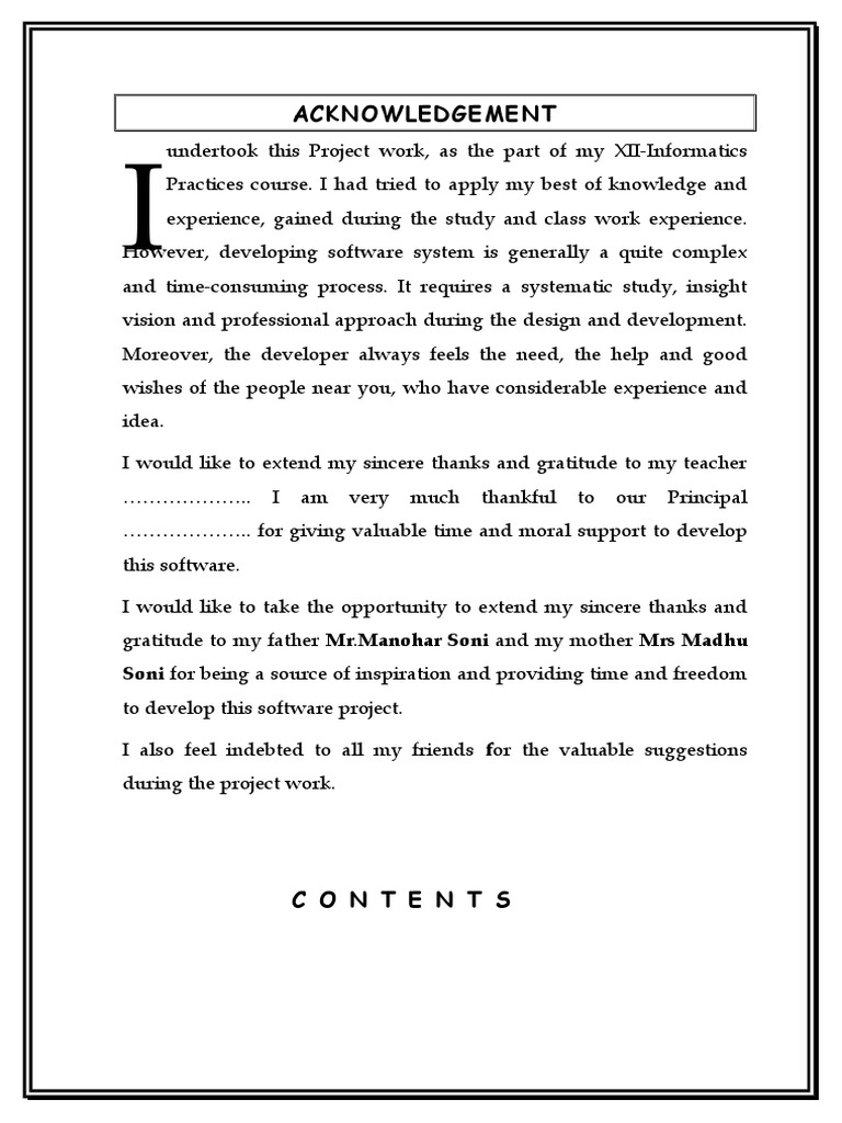 Acknowledgement | PDF | Net Beans | Applications & Software