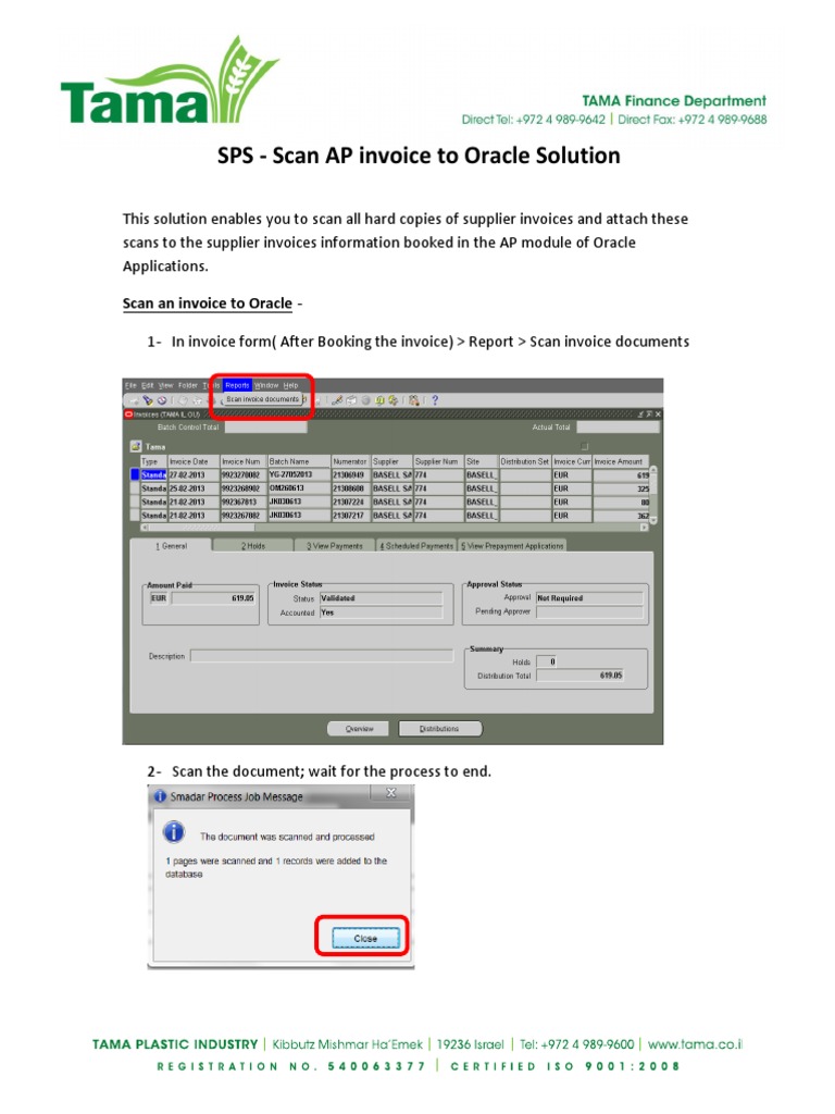 SPS - Scan AP Invoice To Oracle Solution | PDF