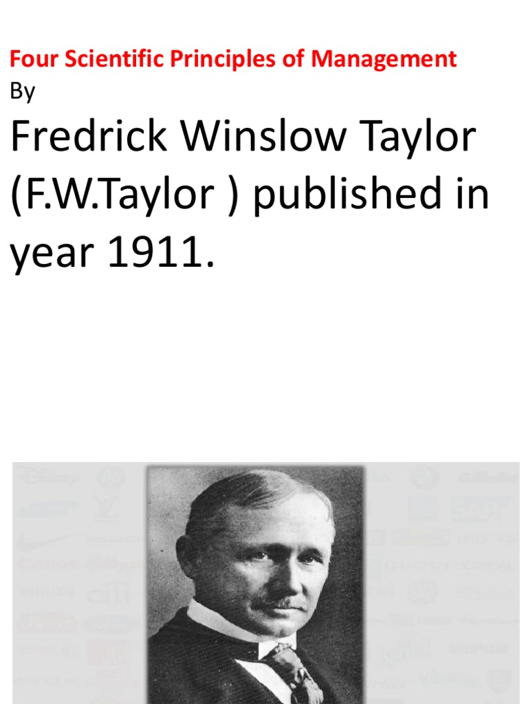 5th Aug F.W.TAYLOR PRINCIPLES | PDF