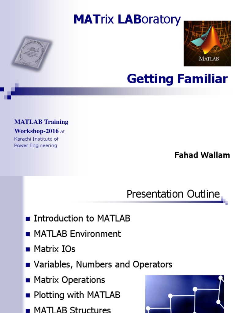 Lecture1 Fahad | PDF | Matlab | Matrix (Mathematics)